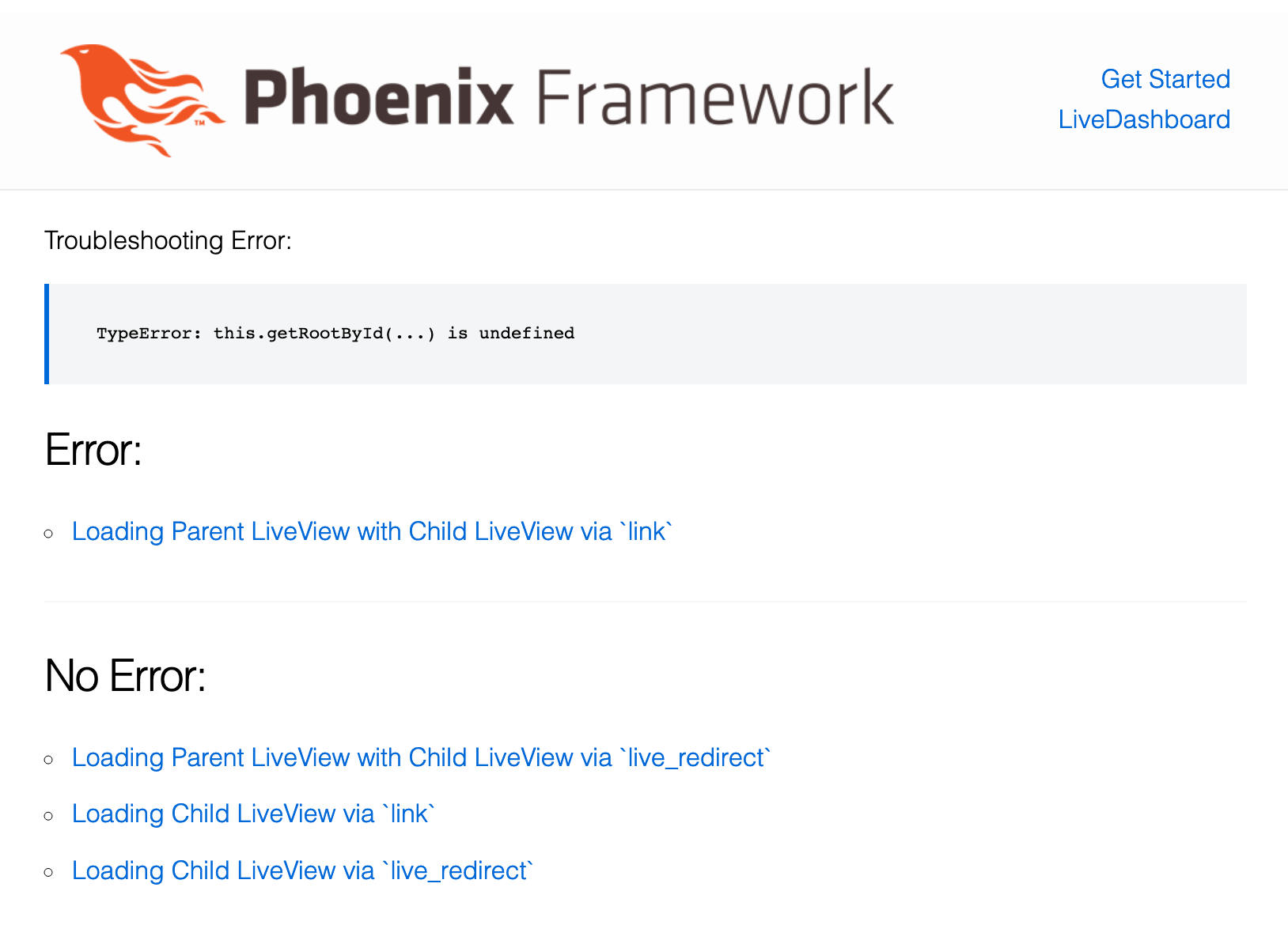 phx-click does not reach the function in phx-target. Error: this.getRootById(...) is undefined ...