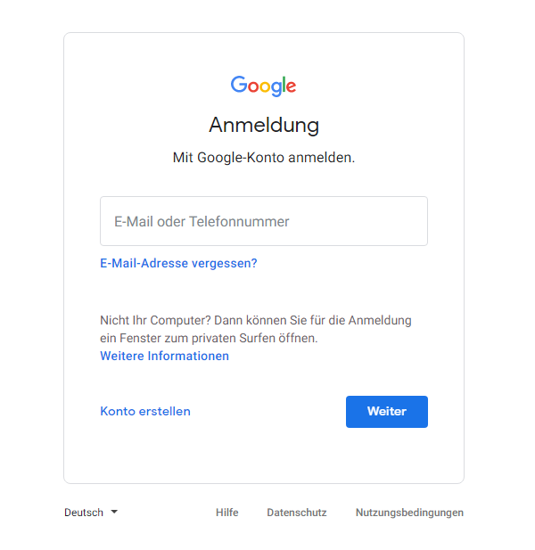 No username shown, after manual choice only the first will be used ...