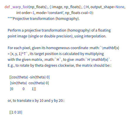 Where is the warp api of python but not the 'fast_warp' of cython? · Issue #5248 · scikit-image ...