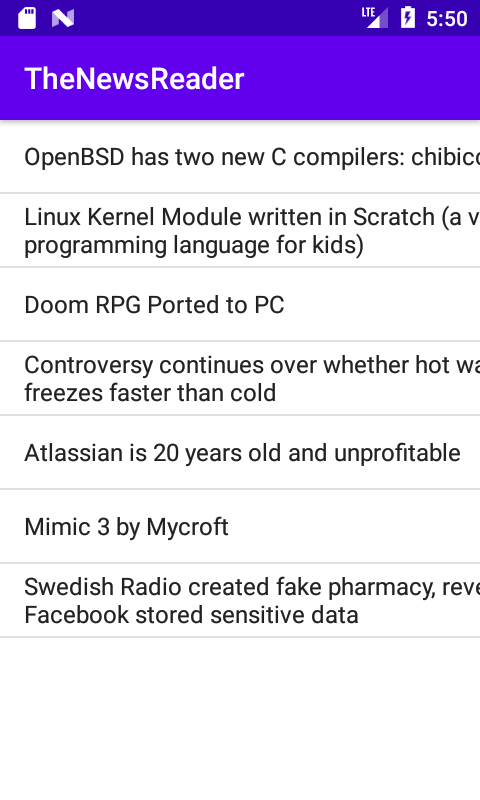 GitHub - VaibhaviChauhan/TheNewsReader: Read News Offline using SQLite and hackernews API
