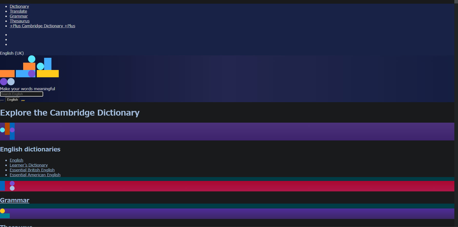 [Broken Website] Cambridge Dictionary · Issue #11452 · darkreader/darkreader · GitHub