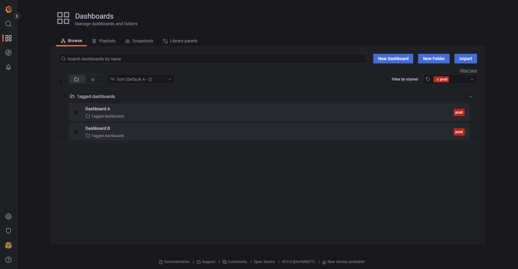 Search Filtering By Tag In Folder View Shows Folders With No Results · Issue 61912 · Grafana 