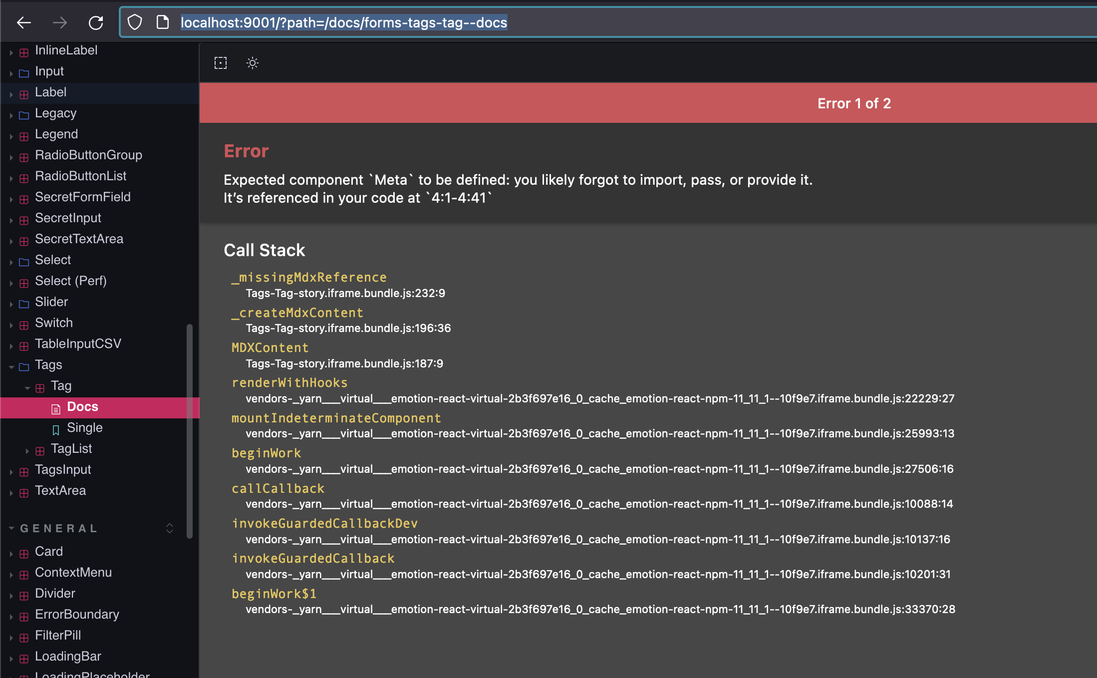 Storybook Forms Tags Tag Docs Story Is Broken · Issue 71878 · Grafanagrafana · Github 