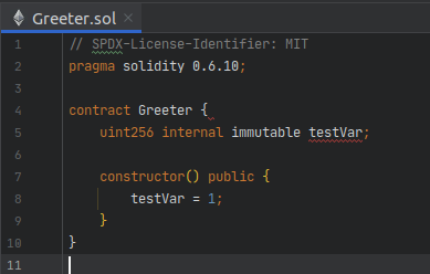 Errors when using immutable keyword · Issue #203 · intellij-solidity/intellij-solidity · GitHub