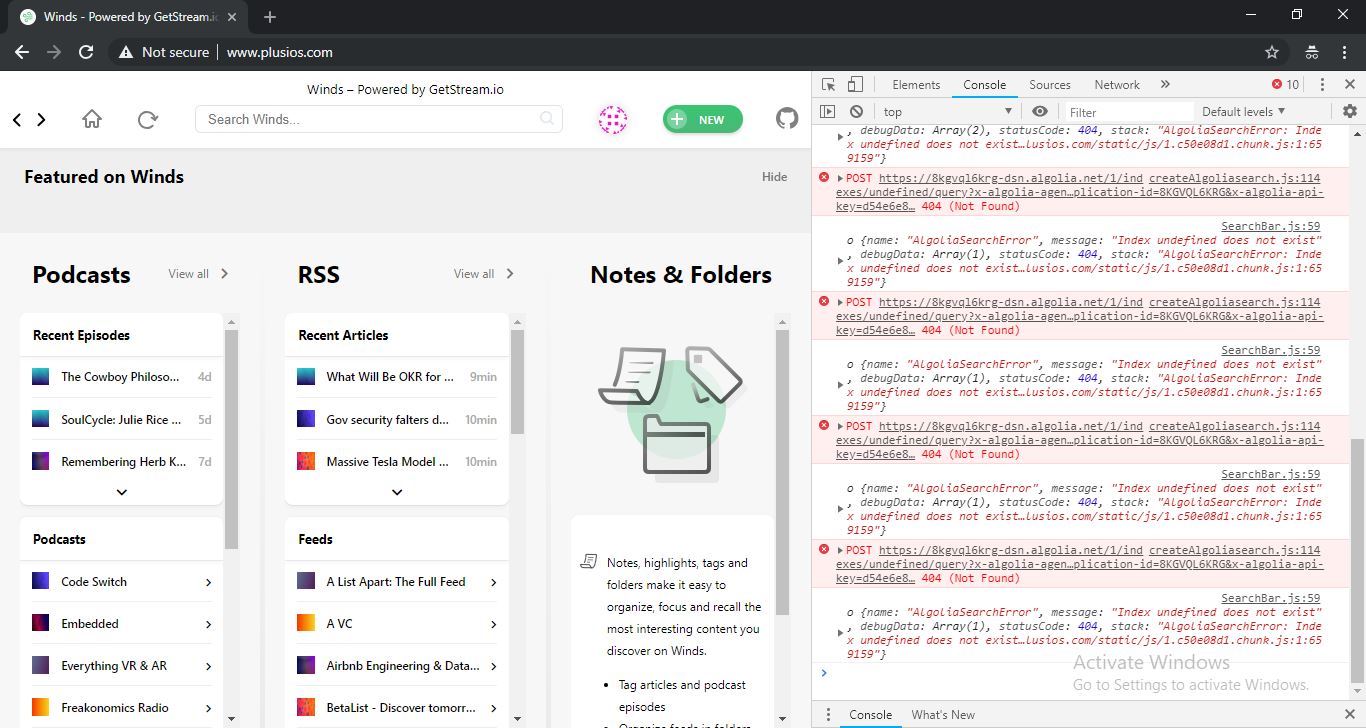 Unable to create a new record in a algolia index · Issue #565 · GetStream/Winds · GitHub