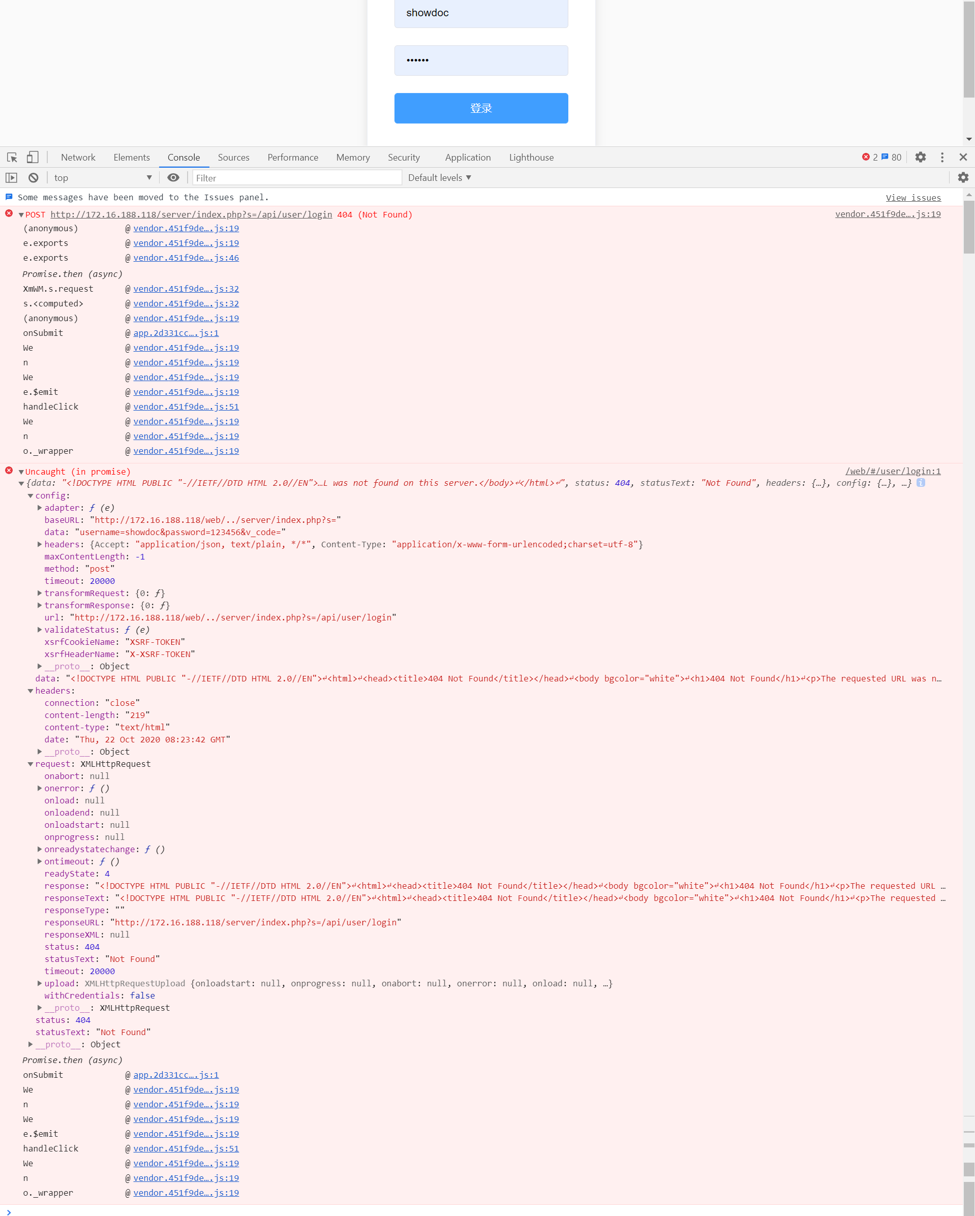 自己安装showdoc ，点击登录、注册按钮，无效 · Issue #1138 · star7th/showdoc · GitHub