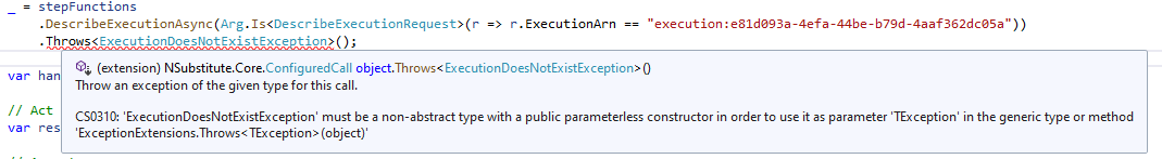 Amazonstepfunctionsexception Derived Exceptions Do Not Implement Default Constructor Ca1032