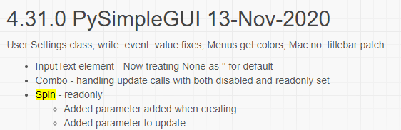 [Bug] Crash on disabled=False for Spin() · Issue #3759 · PySimpleGUI/PySimpleGUI · GitHub