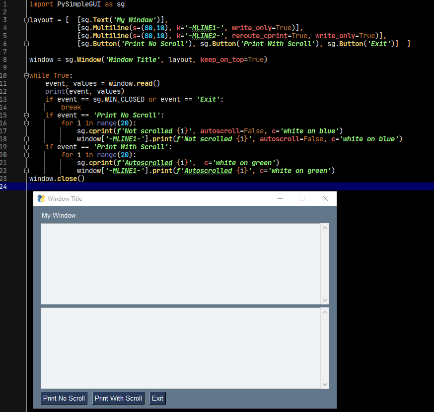 [Bug] Multiline autoscroll disabling does not seem to work · Issue #4460 · PySimpleGUI ...