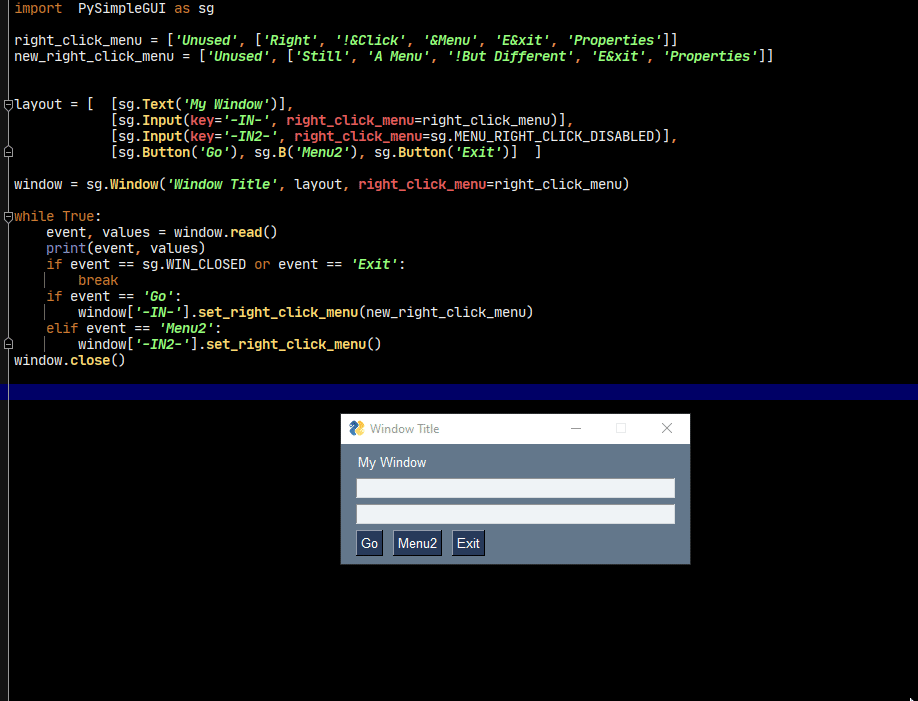 Enhancement A Way To Modify Right Click Menu · Issue 2031 · Pysimpleguipysimplegui · Github