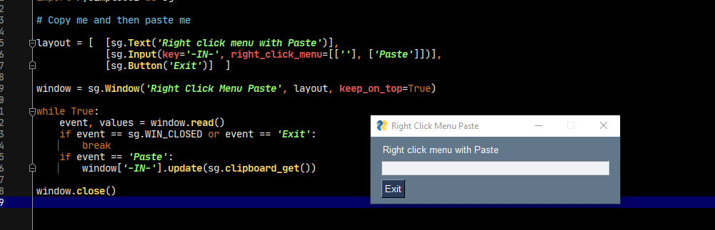 [Question] paste text into sg.Input() ? · Issue #5143 · PySimpleGUI/PySimpleGUI · GitHub