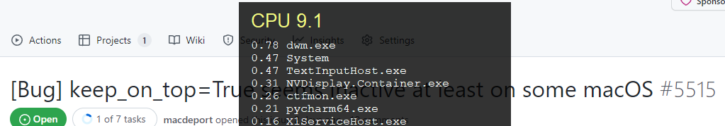 [Bug] keep_on_top=True disable by no_titlebar=True on macOS · Issue #5515 · PySimpleGUI ...