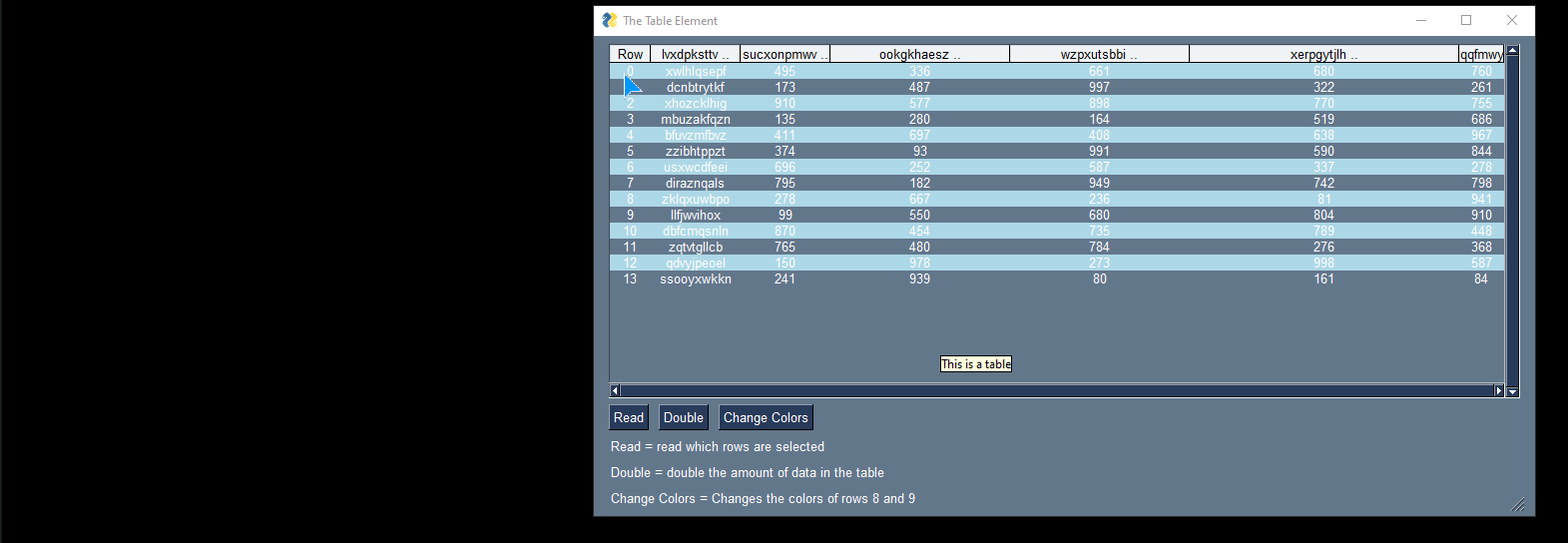 [Bug] sg.Table.SelectedRows property is not up to date when handling +CLICKED+ event · Issue ...