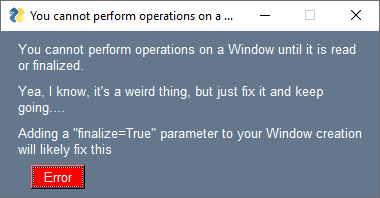 [Error] window.Maximize() does not work · Issue #3080 · PySimpleGUI/PySimpleGUI · GitHub
