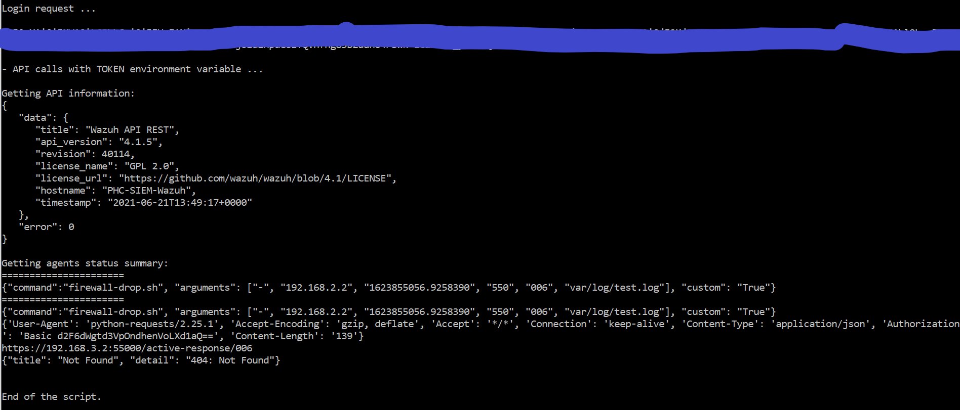Wazuh Api Call Active Response 404 Error Wazuh Api 415 · Issue 9080 · Wazuhwazuh · Github