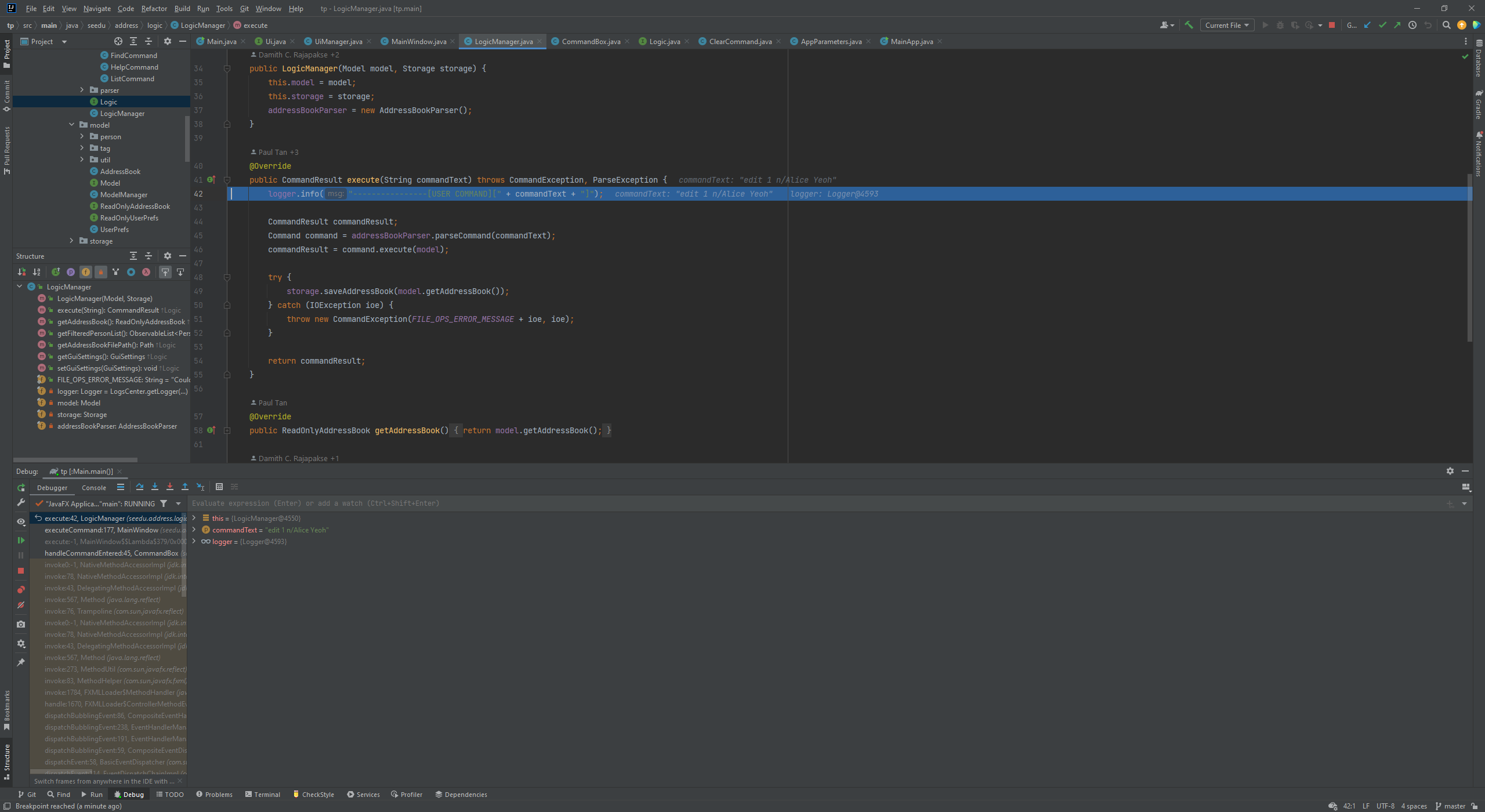 Tutorial: Tracing Code · Issue #116 · nus-cs2103-AY2223S1/tp · GitHub