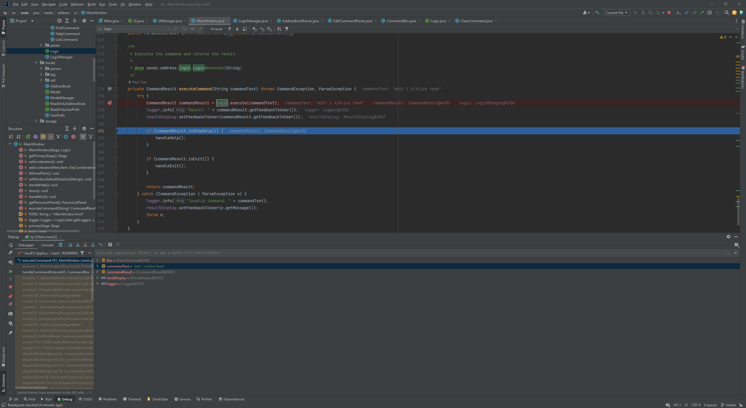 Tutorial: Tracing Code · Issue #116 · nus-cs2103-AY2223S1/tp · GitHub