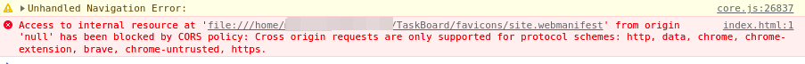 CORS policy blocks a file from accessing other files · Issue #608 · kiswa/TaskBoard · GitHub