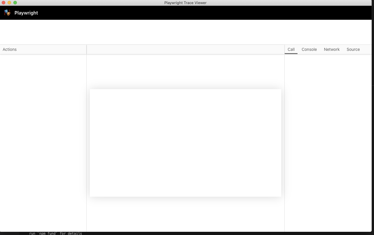 npx playwright show-trace trace.zip shows Blank screen with no errors or exception on terminal ...