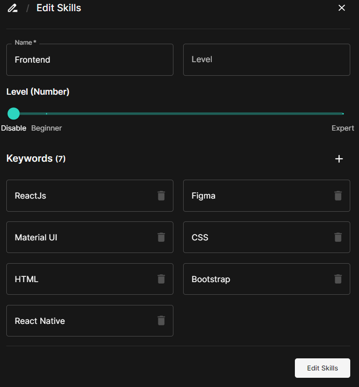 Feature Ability To Reorder Skill Keywords · Issue 1352 · Amruthpillaireactive Resume · Github 