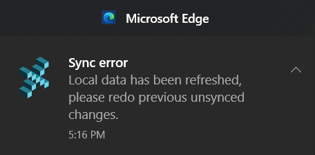 Constant sync error in MS Edge on Windows 11 · Issue #394 · xbrowsersync/app · GitHub