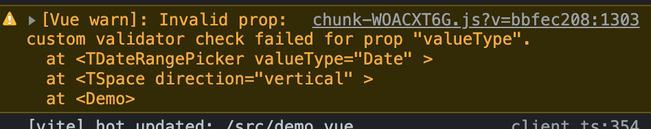 Tdaterangepicker 设置 Valuetype 时控制台报警告 · Issue 2755 · Tencenttdesign Vue Next · Github 8020
