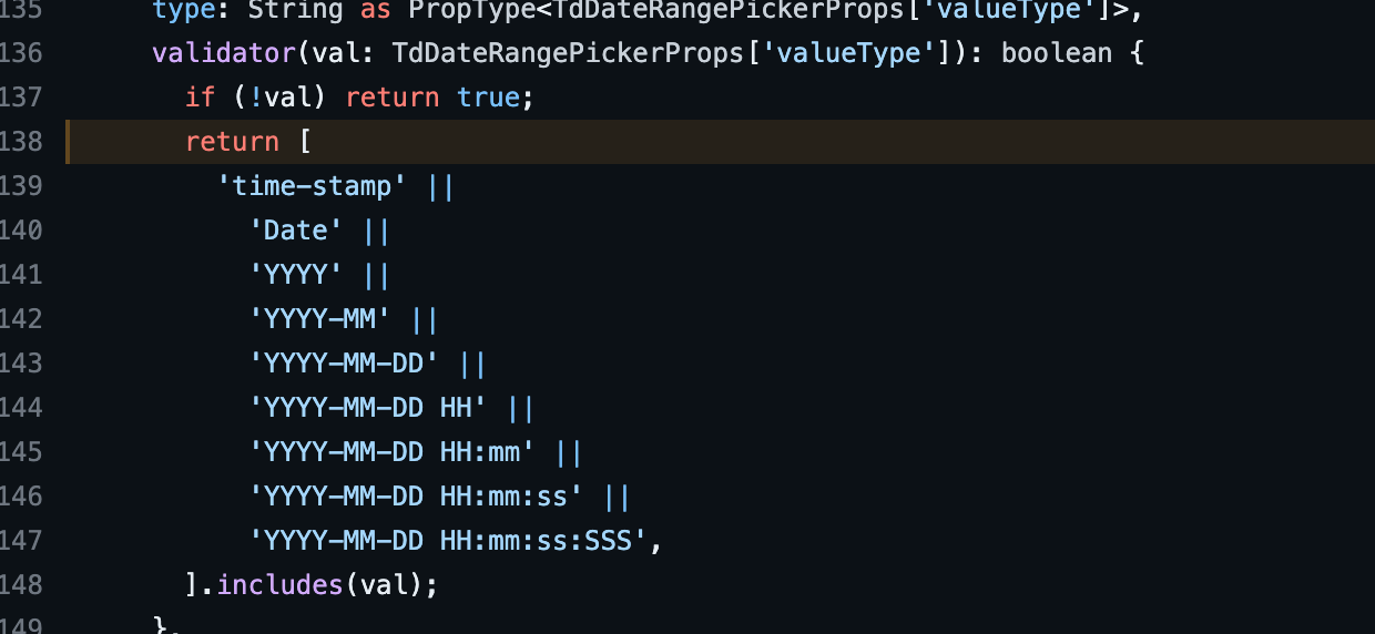 [TDateRangePicker] 设置 valueType 时控制台报警告 · Issue #2755 · Tencent/tdesign-vue-next · GitHub