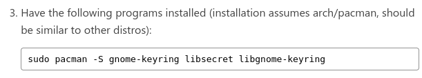Docs about gnome-keyring assume Arch/Pacman, should have a Debian/Ubuntu reference also · Issue ...