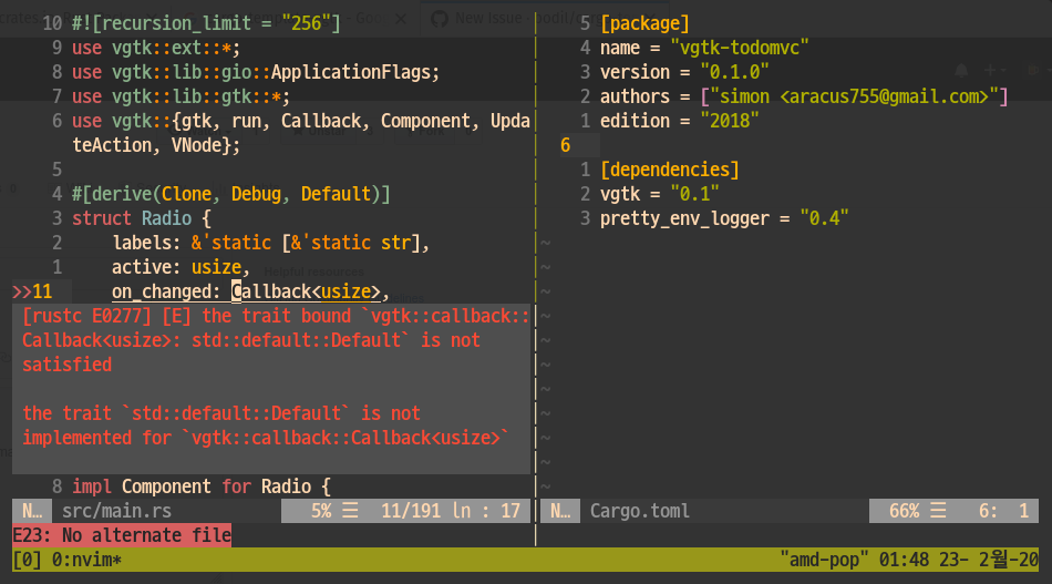 Cargo.toml vgtk version is 0.1.0 · Issue #1 · bodil/cargo-template-vgtk · GitHub