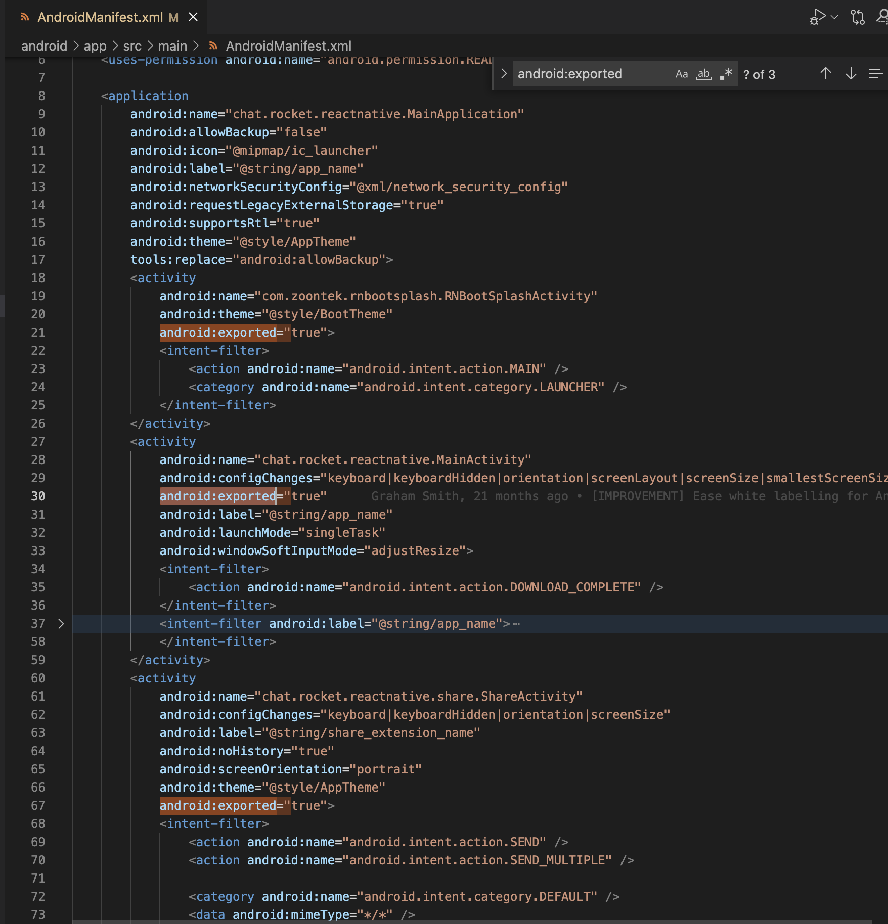 You uploaded an APK or Android App Bundle which has an activity, activity alias, service or ...