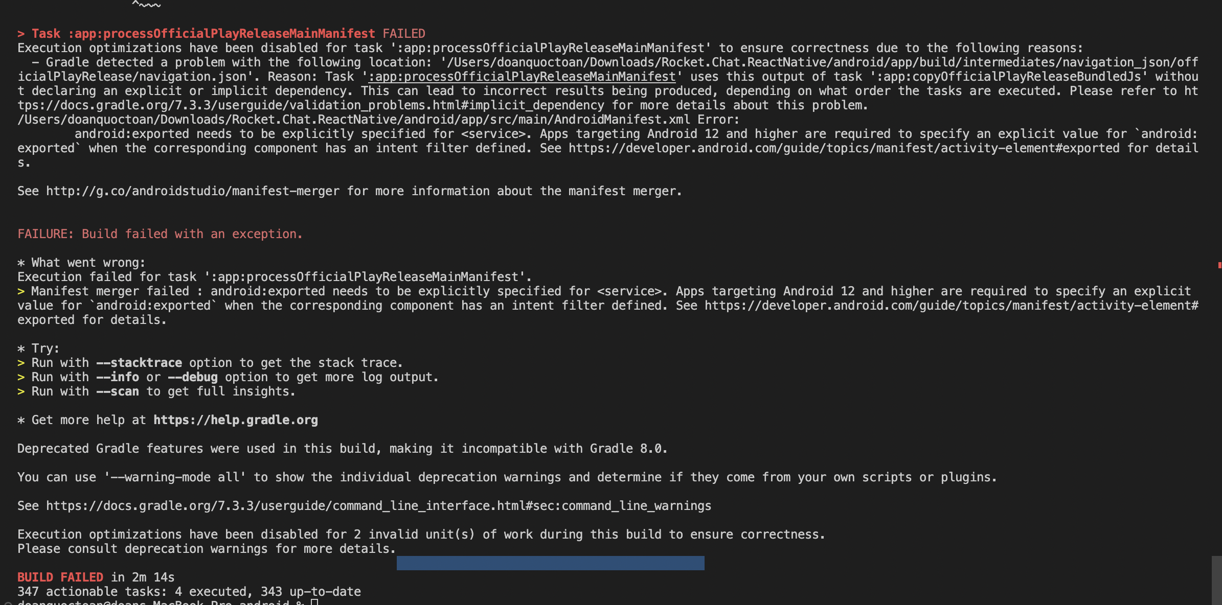 You uploaded an APK or Android App Bundle which has an activity, activity alias, service or ...
