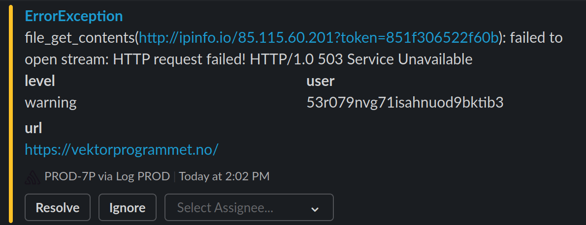 Undersøke hva som skjer med ipinfo.io · Issue #1398 · vektorprogrammet/vektorprogrammet · GitHub