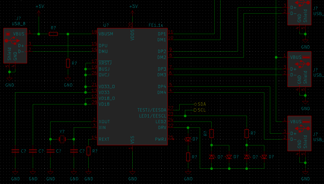 Added FE1.1s 4 Port USB Hub Controller (!2594) · Merge requests · KiCad ...