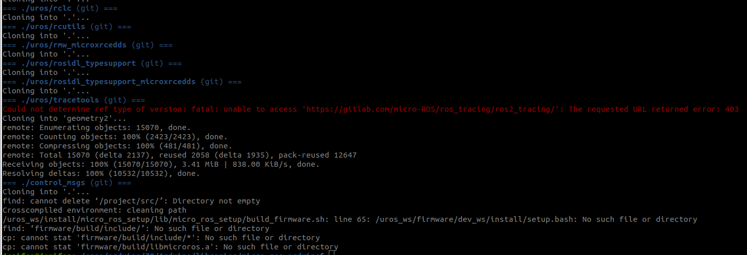 microros build : could not determine ref type, find: cannot delete ... microros build : could not determine ref type, find: cannot delete ...