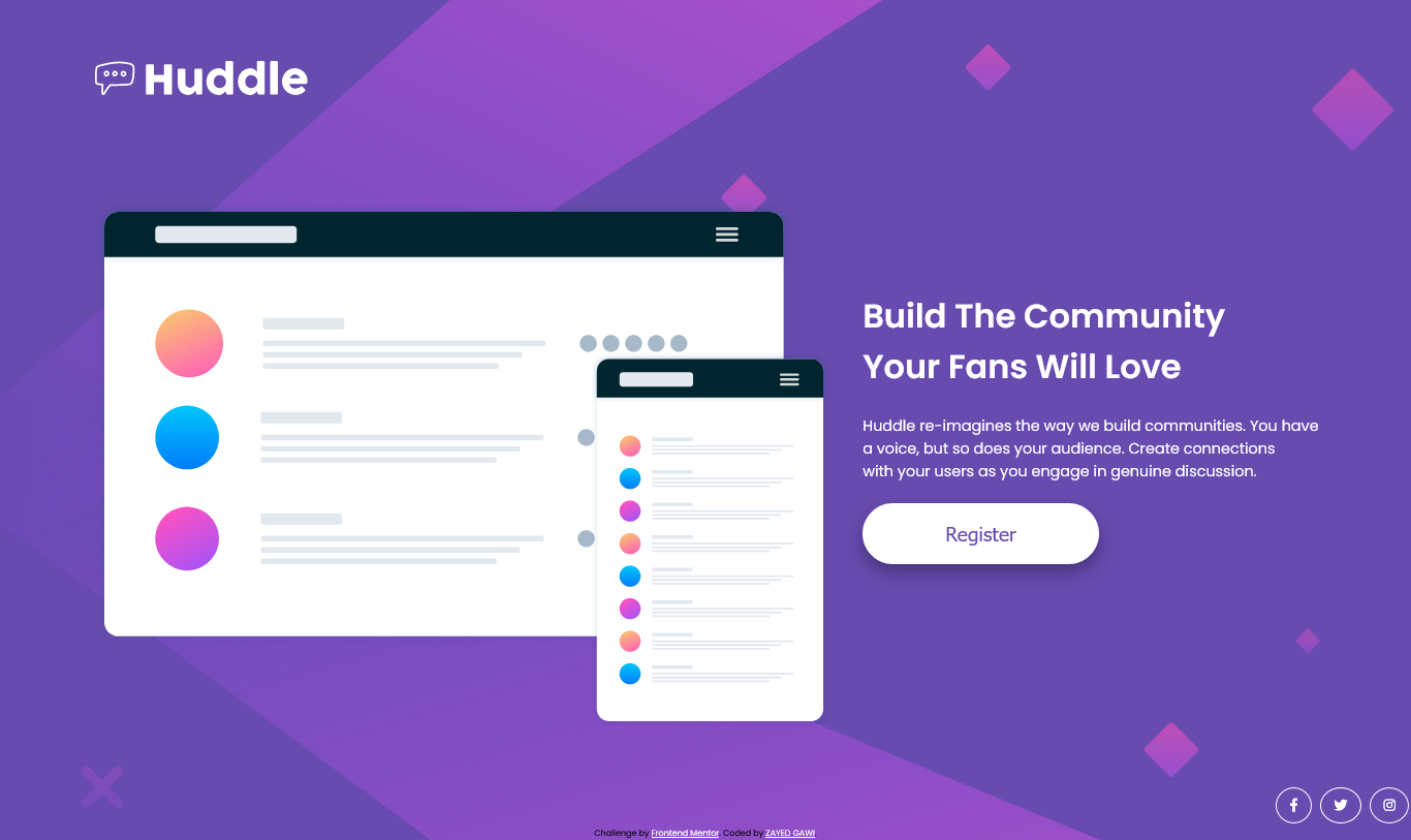 GitHub - xZAYEDx/huddle-landing-page-with-single-introductory-section-master