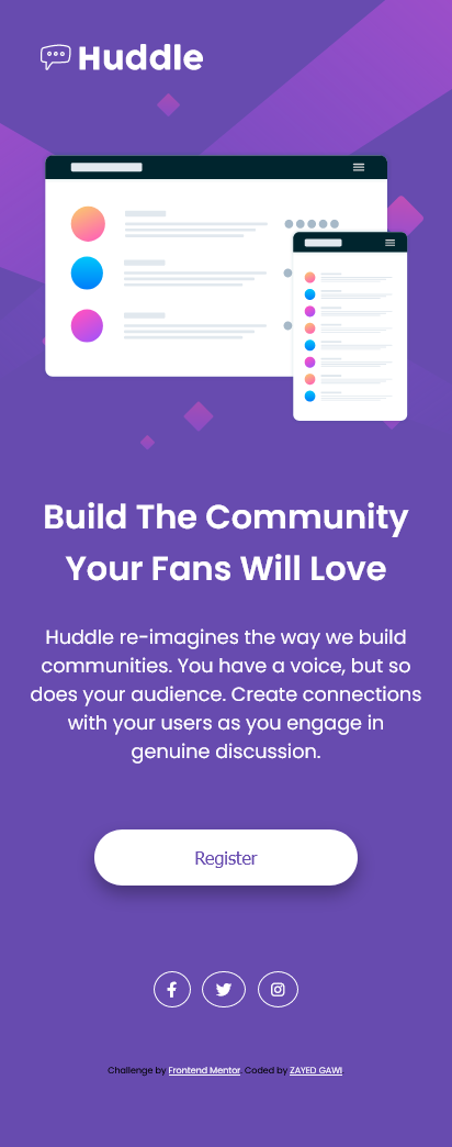 GitHub - xZAYEDx/huddle-landing-page-with-single-introductory-section-master