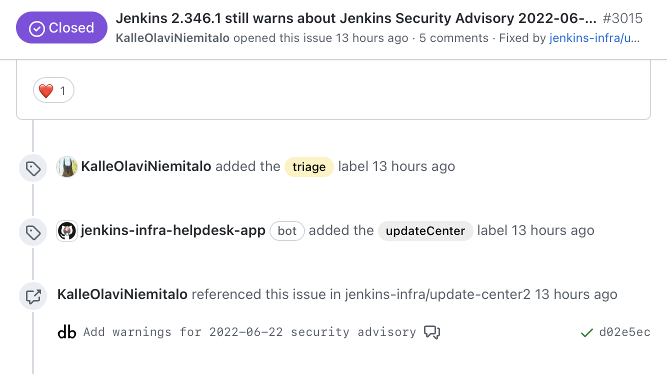 Misleading wording “added a commit” in an issue that I mentioned in a comment on a commit ...