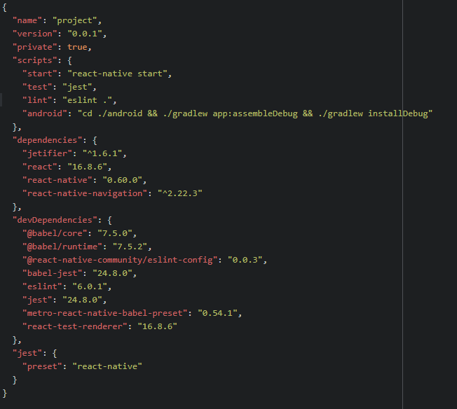 Task React Native Navigationcompilereactnative575debugjavawithjavac
