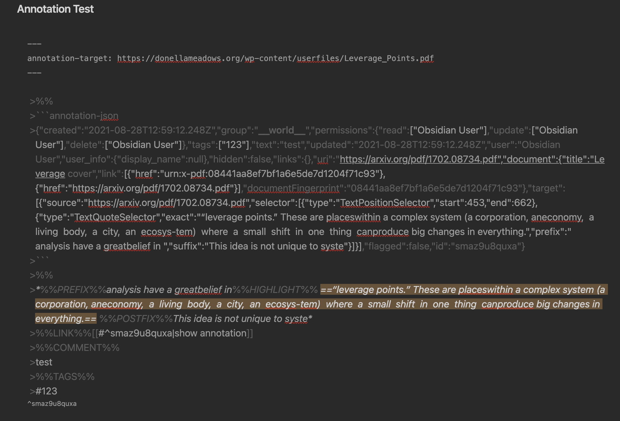 Annotation Json Contains Hardcoded URI Referencing Demo Pdf Instead Of