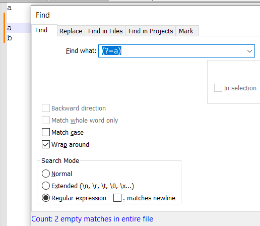 feature request: allow counting of empty matches in find/replace form · Issue #13608 · notepad ...