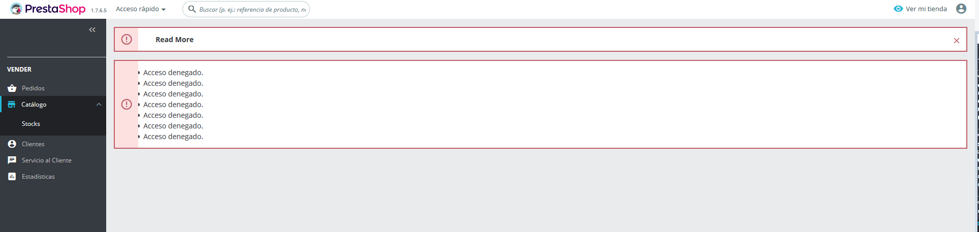 Access denied for Catalogue -> Stock Manager for a non Admin user · Issue #19079 · PrestaShop ...