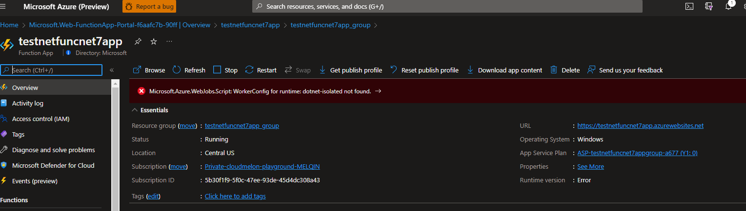 Host Throws For Net Isolated App If No Payload Deployed · Issue 8311 · Azureazure Functions