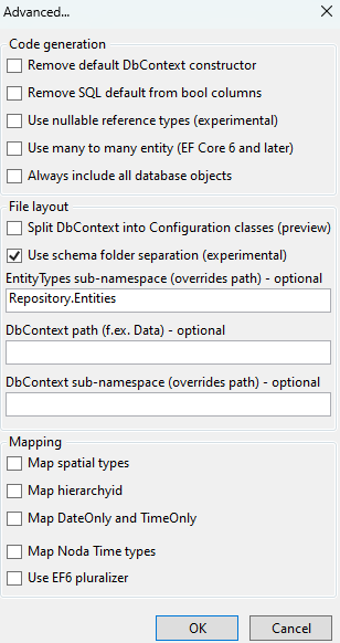 Generating of a custom namespace for my entity classes · Issue #1792 · ErikEJ/EFCorePowerTools ...