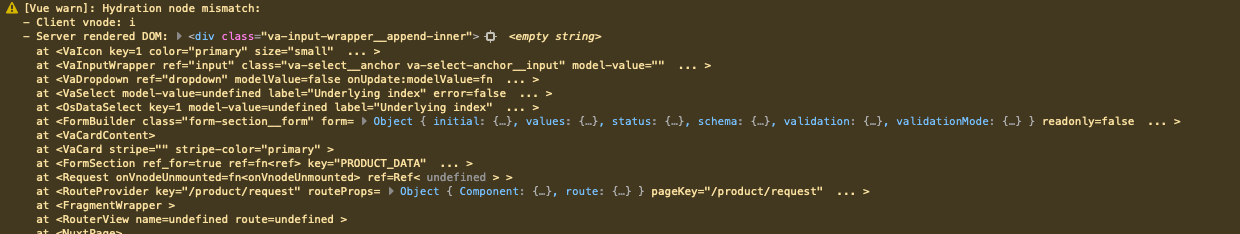 VaSelect: Hydration warning when used in SSR · Issue #3156 · epicmaxco/vuestic-ui · GitHub