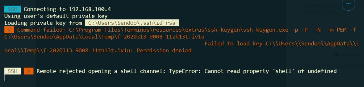 SSH connection doesn`t work · Issue #2382 · Eugeny/tabby · GitHub