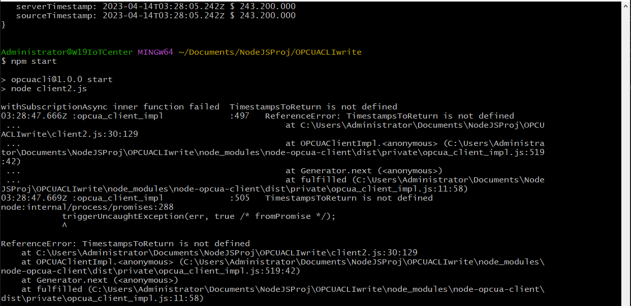 OPC UA client read data from Kepware Enterprise UA server · Issue #1266 ...