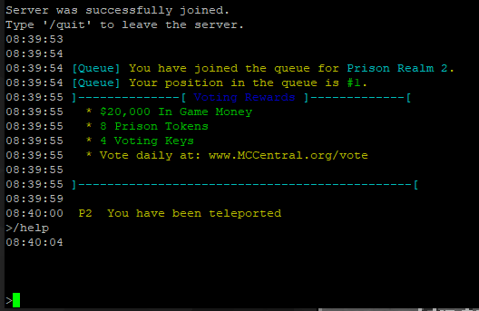 Console not outputting internal commands · Issue #1260 · MCCTeam/Minecraft-Console-Client · GitHub