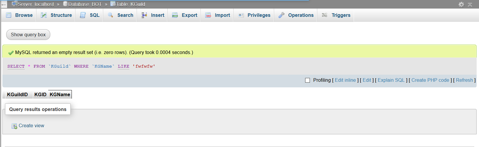 Search doesn't show the query if no results found · Issue #14542 · phpmyadmin/phpmyadmin · GitHub