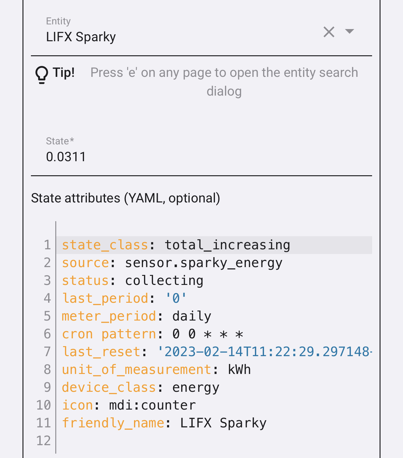 Support total state_class for daily energy resets like the HA Energy ...