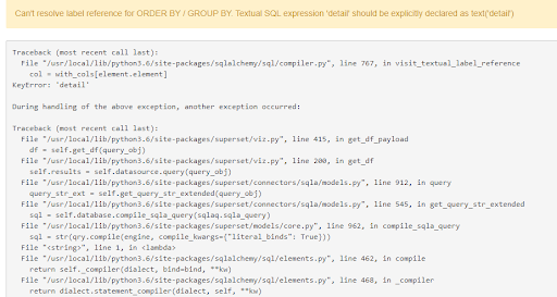 Table Sort broken : can't resolve label reference for ORDER BY / GROUP BY Textual SQL Expression ...
